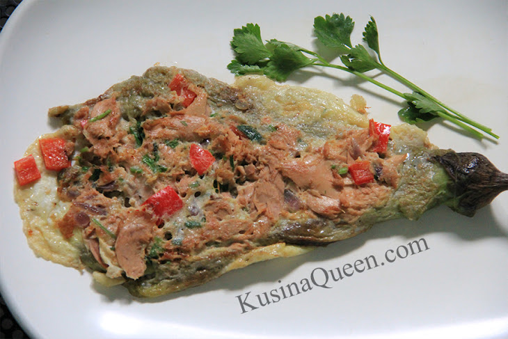 Tortang Talong at Tuna (Eggplant Omelette with Spicy Tuna) Recipe